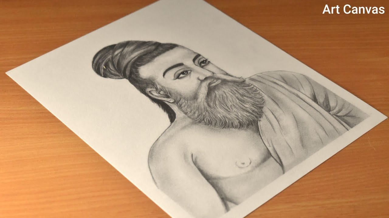 Thiruvalluvar Drawing With Pencil Sketch Step by Step / Drawing ...