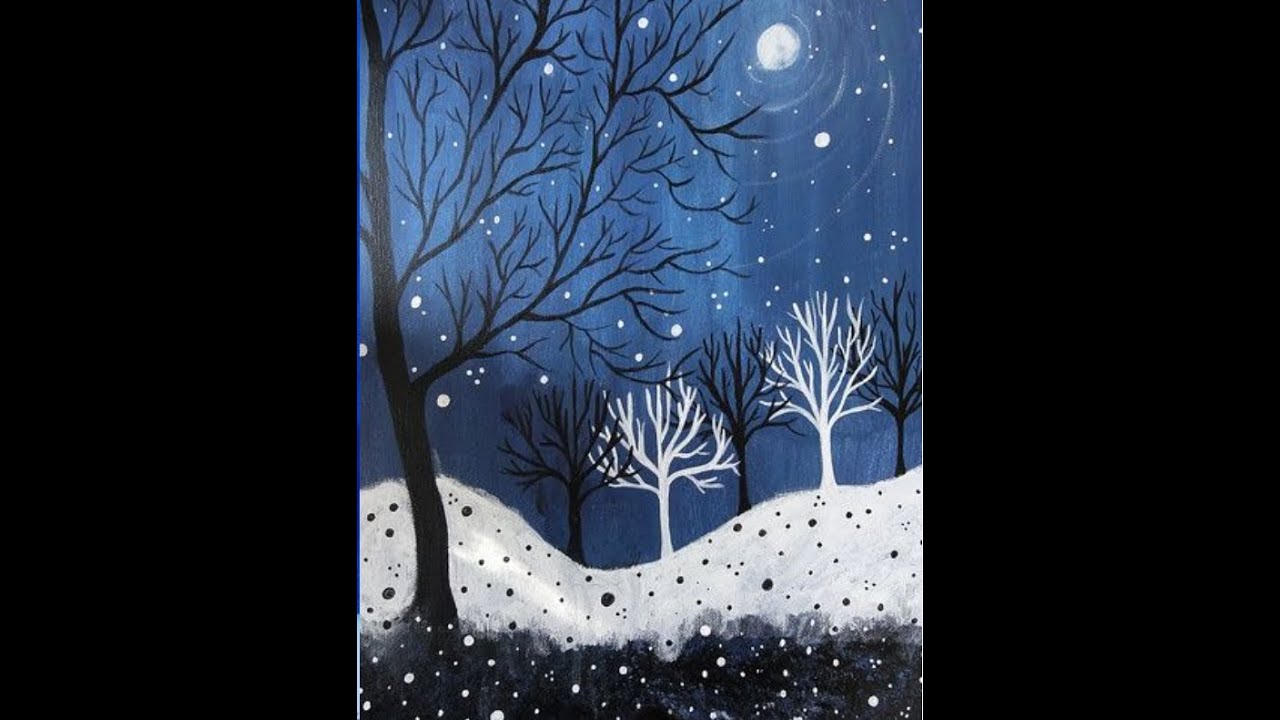 Paint Night: Winter Scene - YouTube