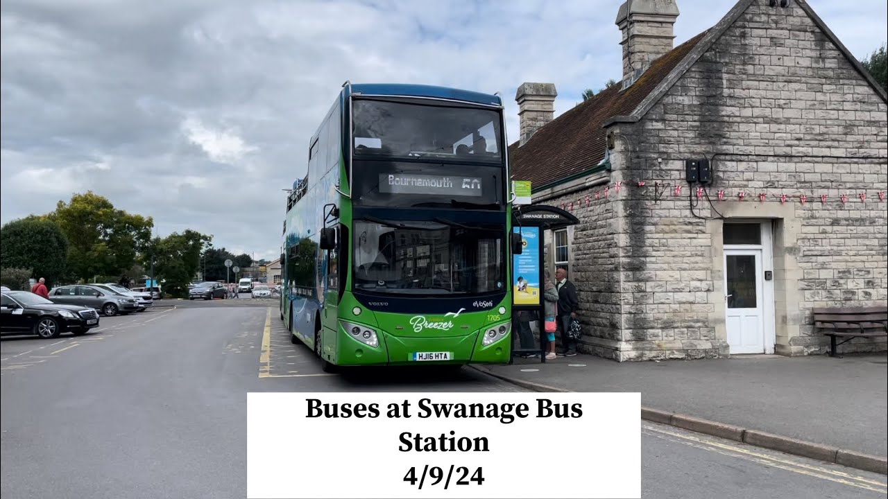 Buses at Swanage Bus Station 4/9/24 - YouTube