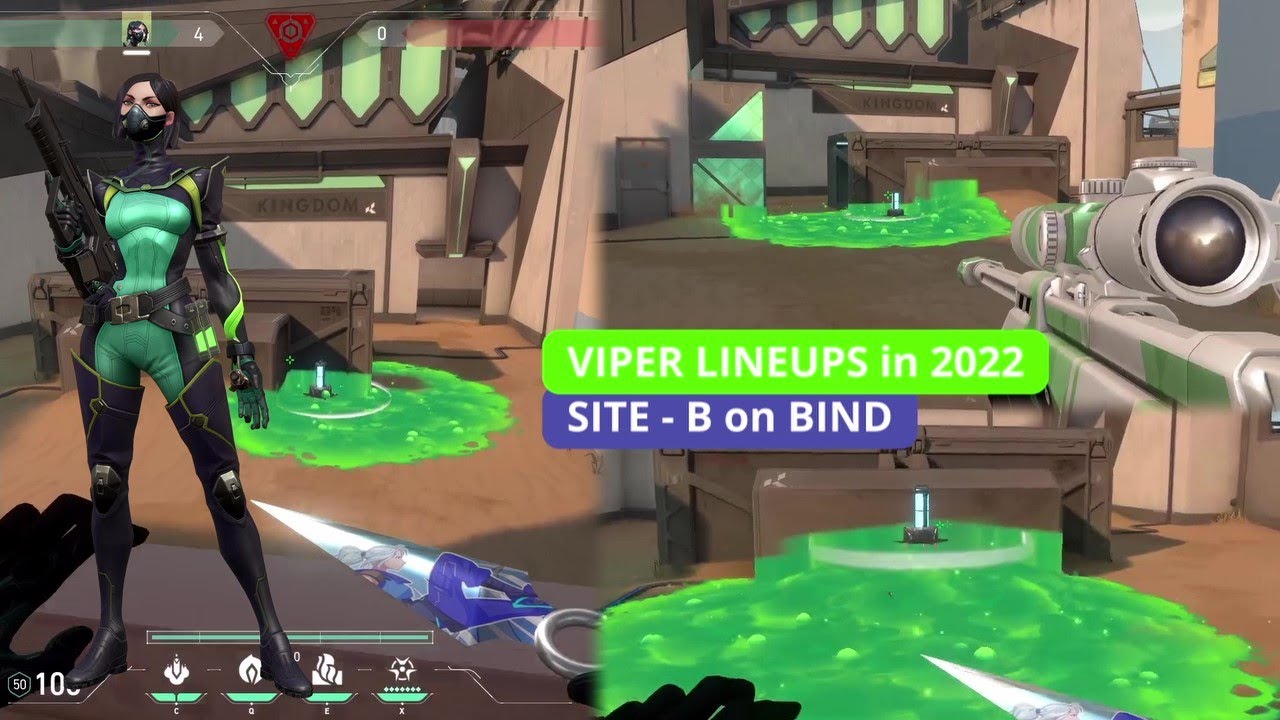 VIPER LINEUPS FOR SITE B on BIND | VALORANT VIPER GUIDE in 2022 - YouTube