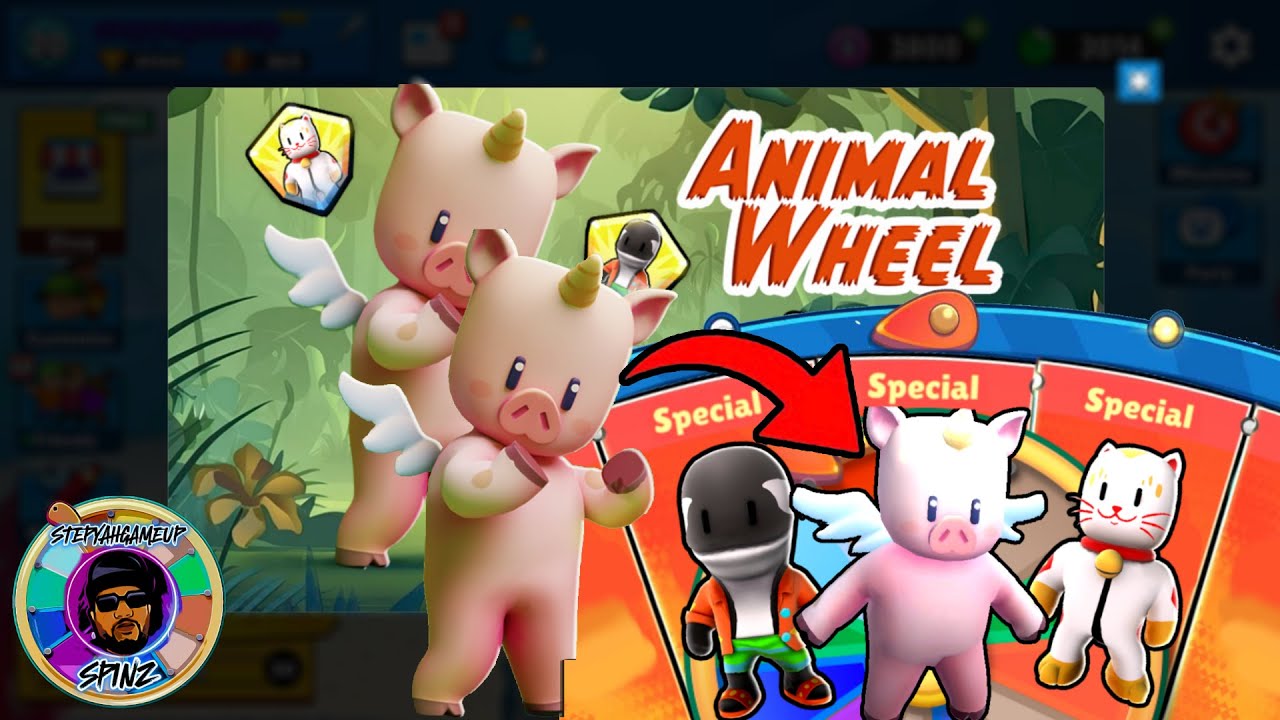 SPINNING PIGGYSYS SPECIAL Animal Wheel in Stumble Guys! - YouTube
