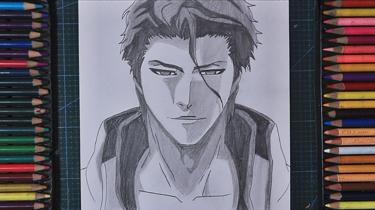 How To Draw Aizen Sosuke || BLEACH || Anime Drawing Step By Step - YouTube