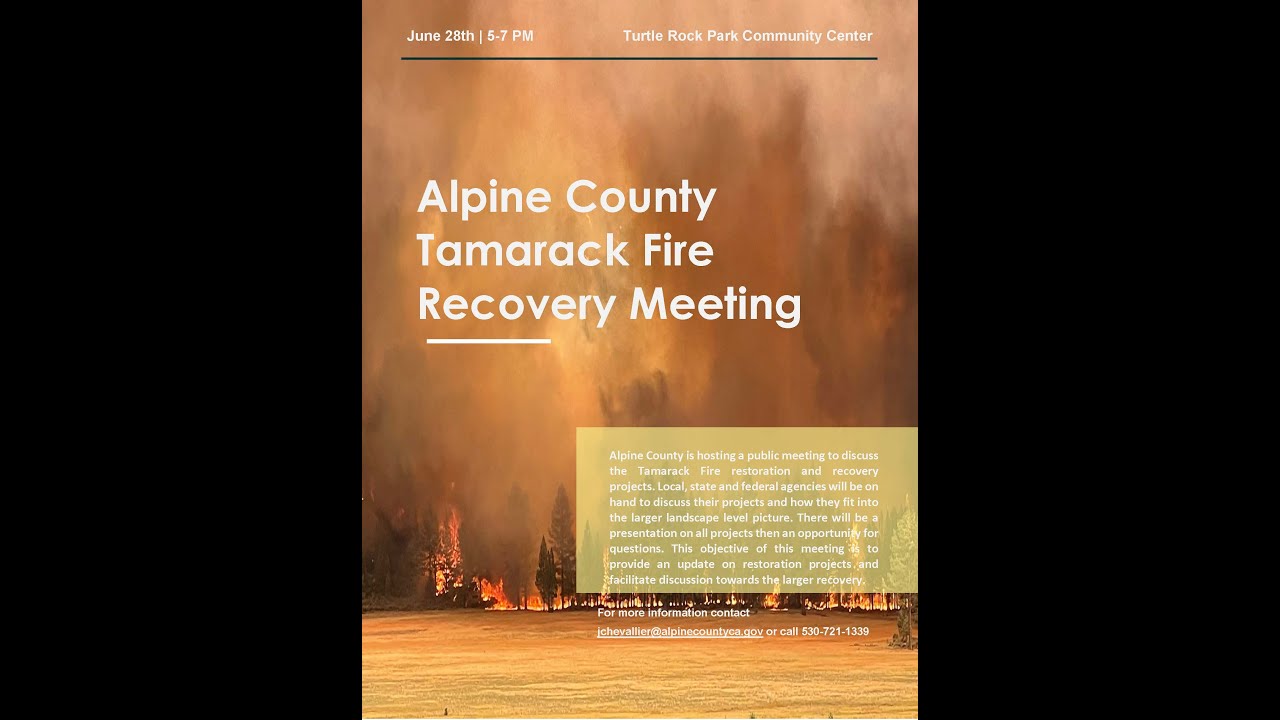 Alpine County Tamarack Fire Restoration Meeting - June 28, 2022 - YouTube