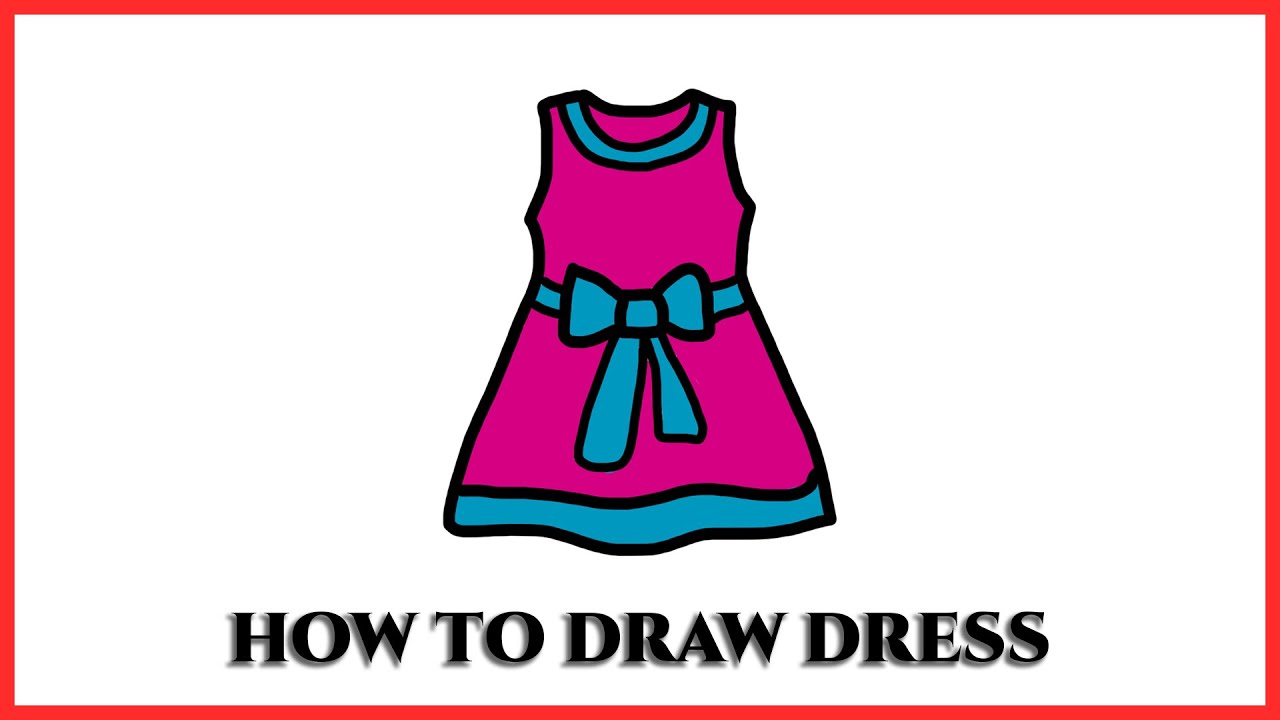 How to Draw a Frock | Drawing for beginners - Step by step - YouTube