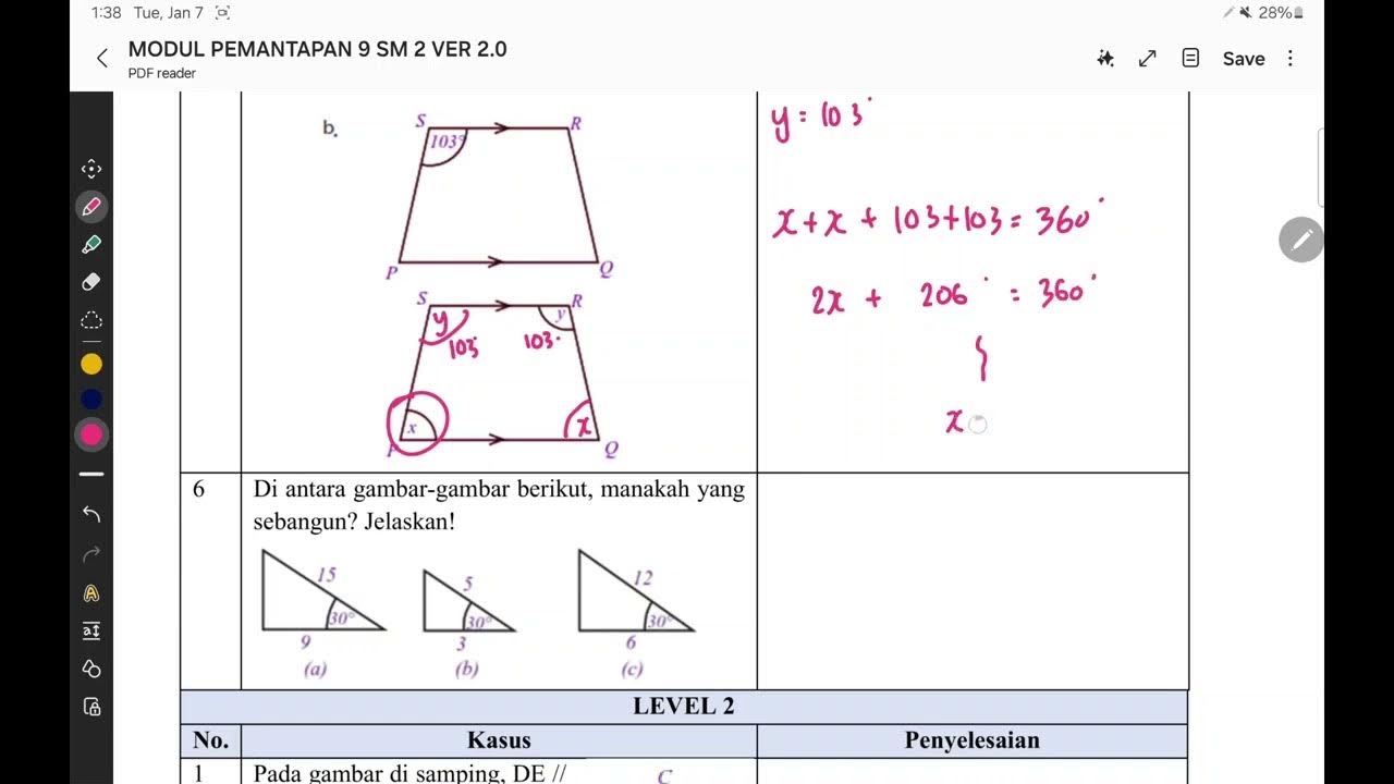 Pembahasan Latihan Soal Hiburan Sugro 1 Kesebangunan - YouTube