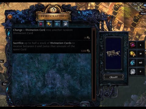 [PoE Sanctum] 1000x Reforge Divination Card Harvest "Gamble". Can ...