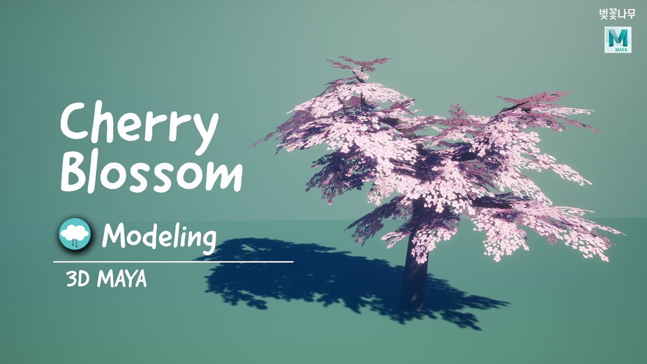 Cherry Blossom tree, speed modeling, simple alpha texture, 3D Maya ...