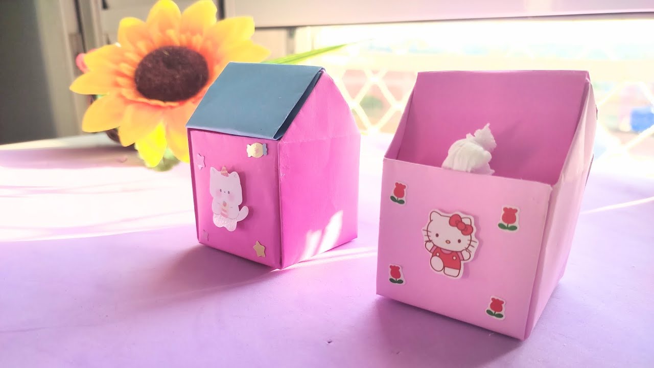 Como Fazer Mini Lixeira de Papel / Lixeira Origami - #diy #art # ...