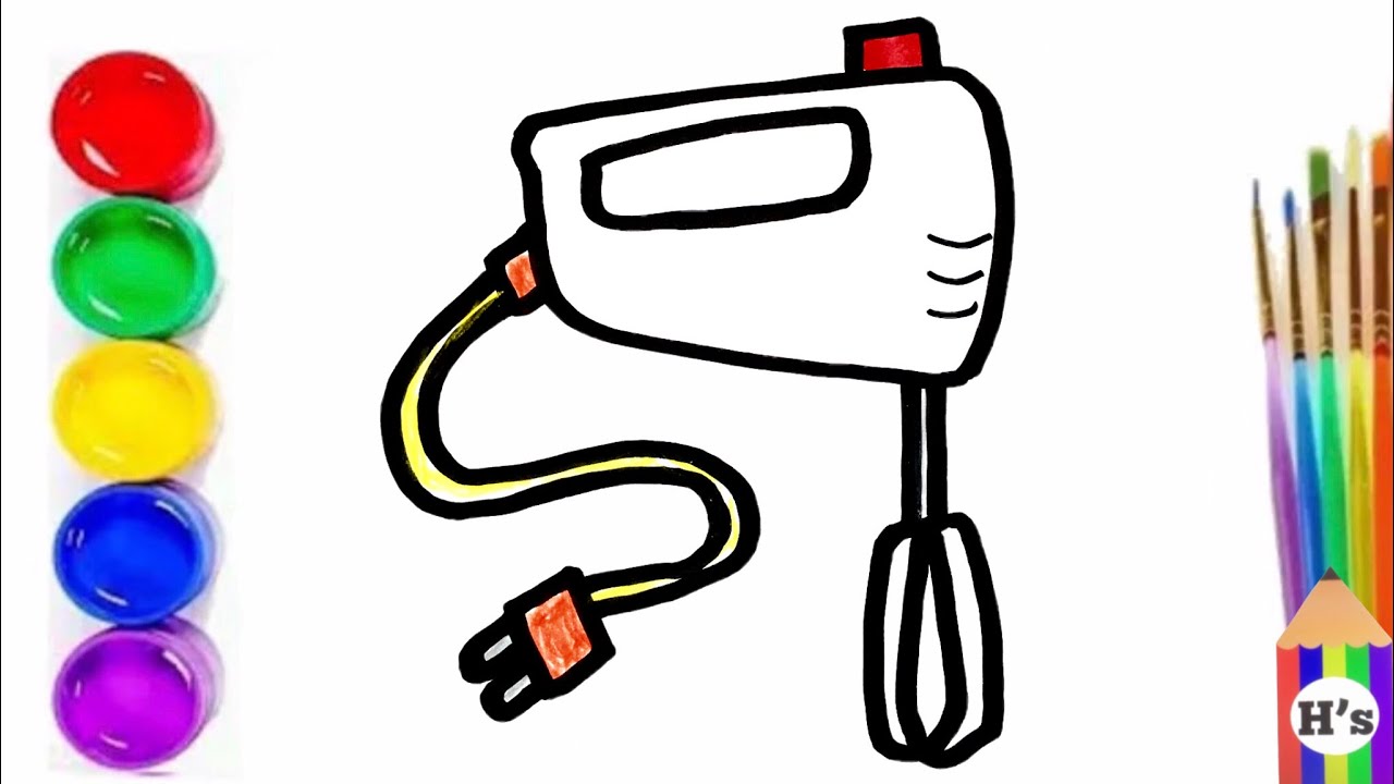 How To Draw a Cute Hand Mixer | рисунок милый ручной миксер для детей ...