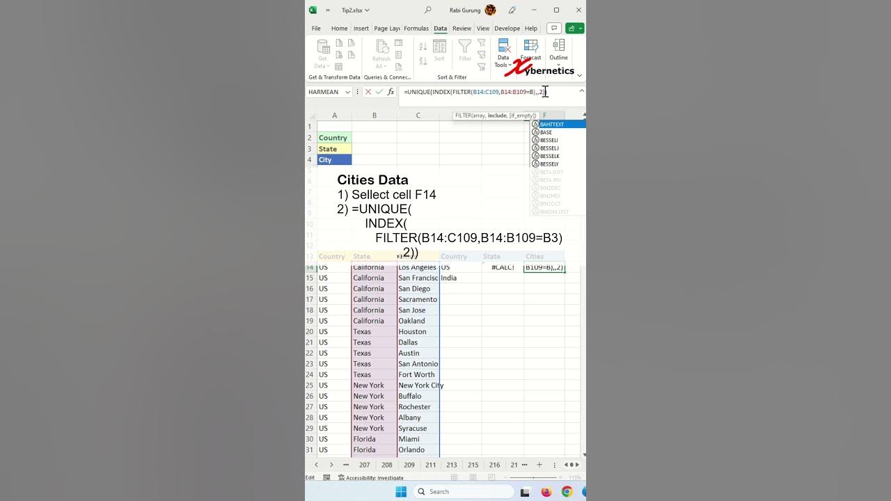 How do I create a dependent drop-down list in Excel - Excel Tip and Tricks - YouTube