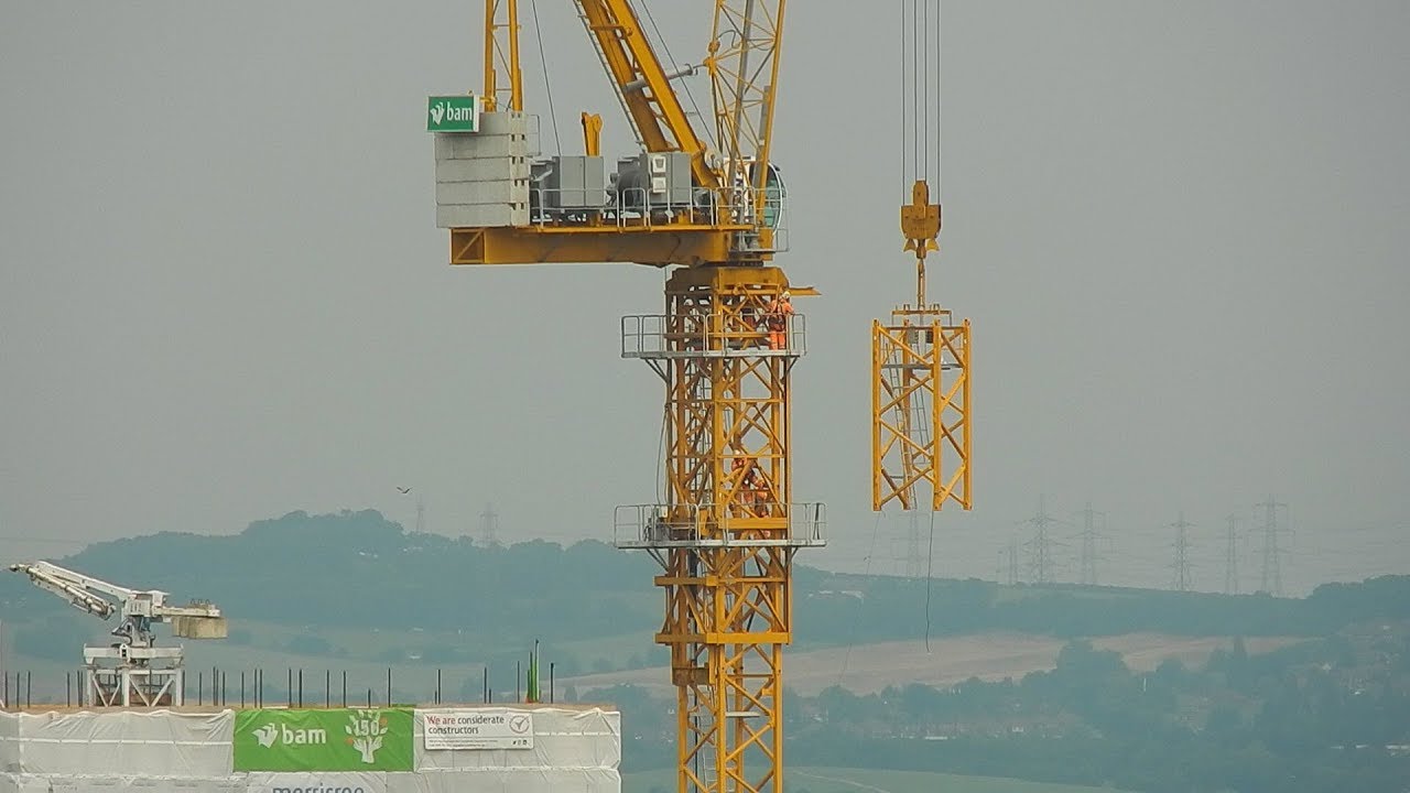 Tower Crane Raising at 103 Colmore Row 3/8/2019 - YouTube