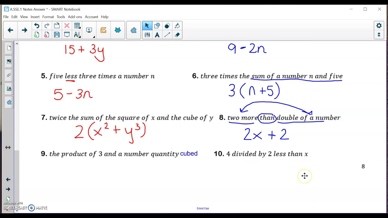 A.SSE.1 Level 3 Lesson - YouTube
