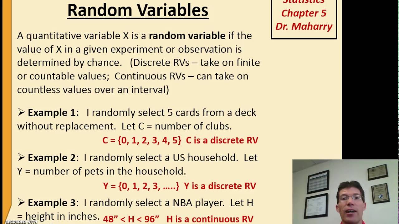 Math 1313 chapter 5 random variables - YouTube