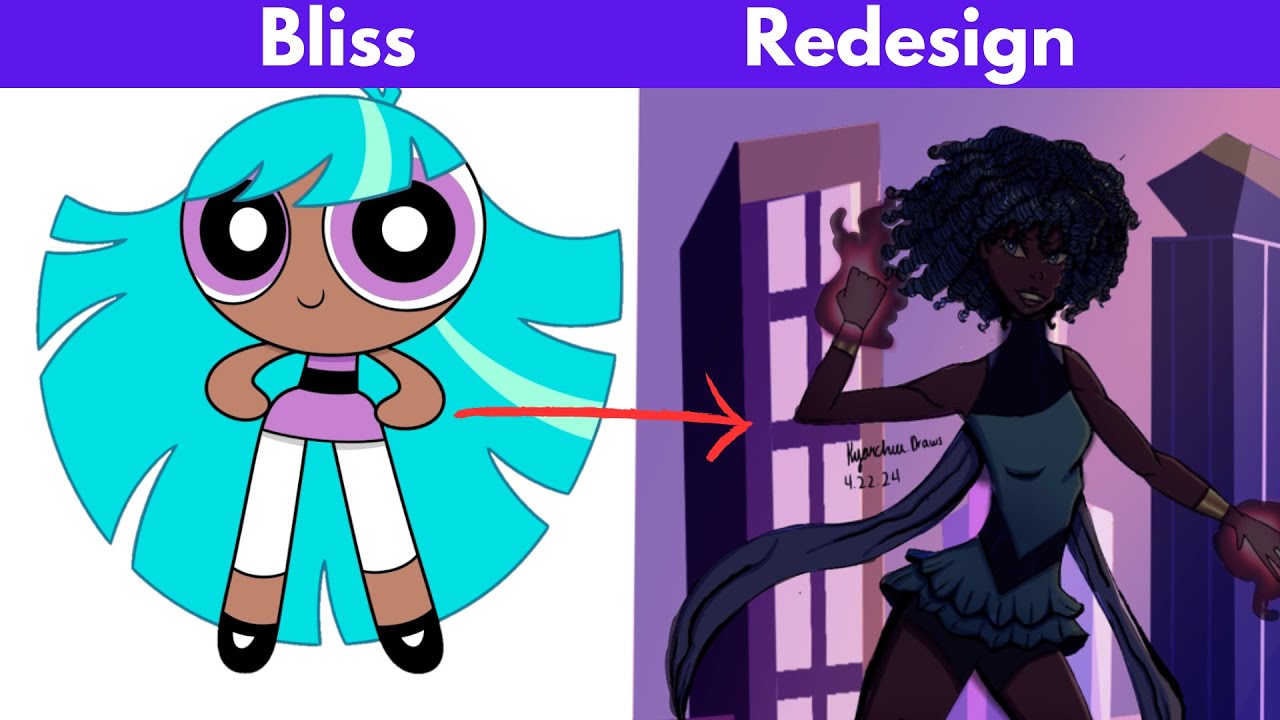 Redesign: Bliss From Powerpuff Girls Speedpaint+ Commentary - YouTube