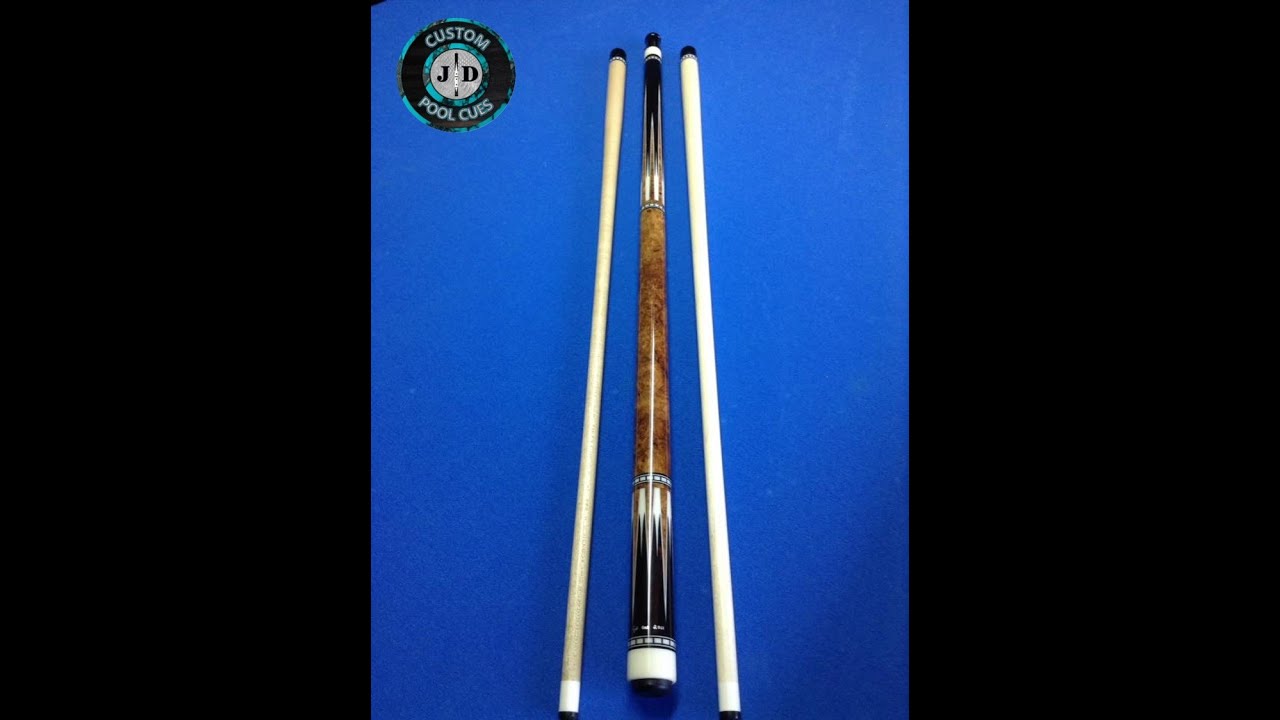 JD Custom Cues - 2011 Ebony Cue With 32 Points of Amboyna & Ivorine ...