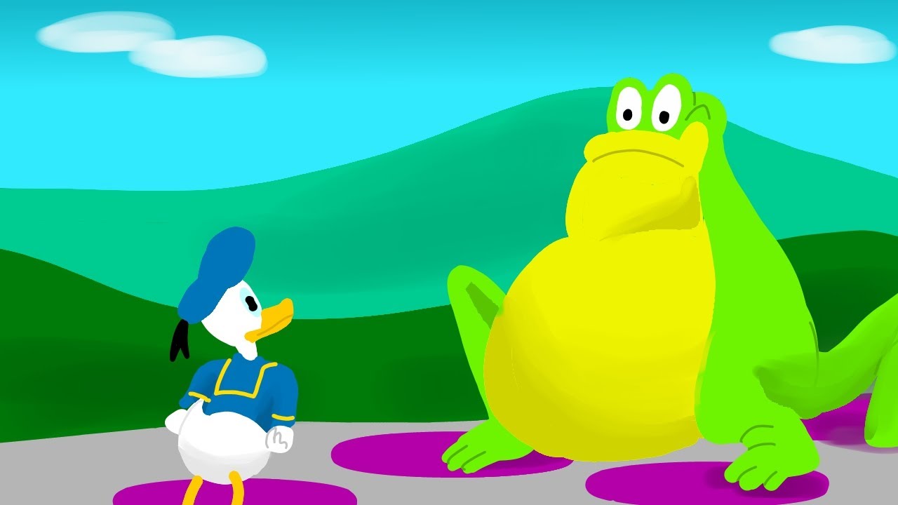 WOW!!! Donald Duck Vs Giant Frog | Mickey Fanmade Doodle Art - YouTube