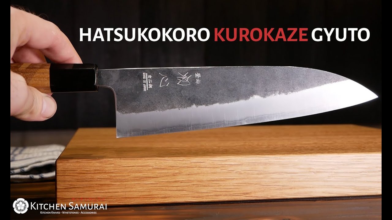 Hatsukokoro Kurokaze Gyuto 210mm - YouTube