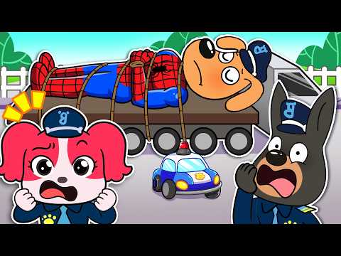 Rescue Labrador Baby and Doberman Baby of Labrador Spiderman | Sheriff Labrador Animation