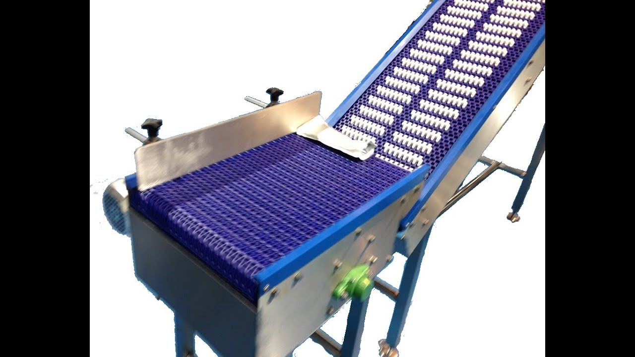 Incline Transfer Conveyor Modular Belt - YouTube