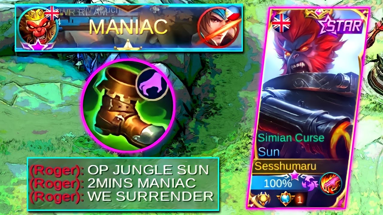 REVAMP SUN JUNGLE!! | 2 MINS MANIAC | BEST HERO TO FARM ?? FASTEST ...