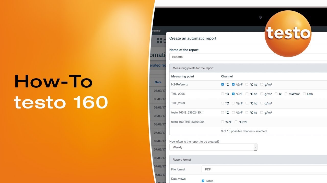 testo 160: Creating analyses and reports (12/13) | Be sure. Testo - YouTube