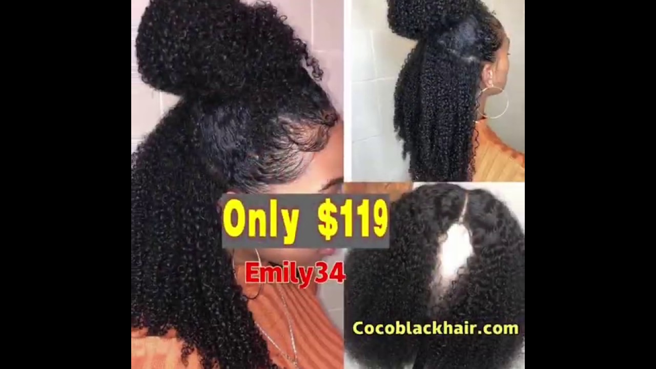 ONLY $119. Emily34: Pre-plucked kinky curly 360 wig - YouTube