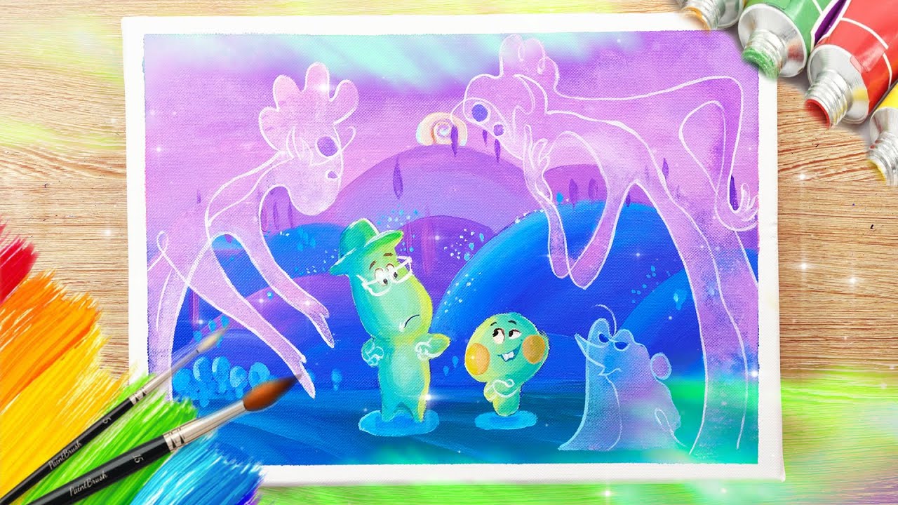 Drawing Painting SOUL 2020 - Disney Character | Acrylic Painting - YouTube