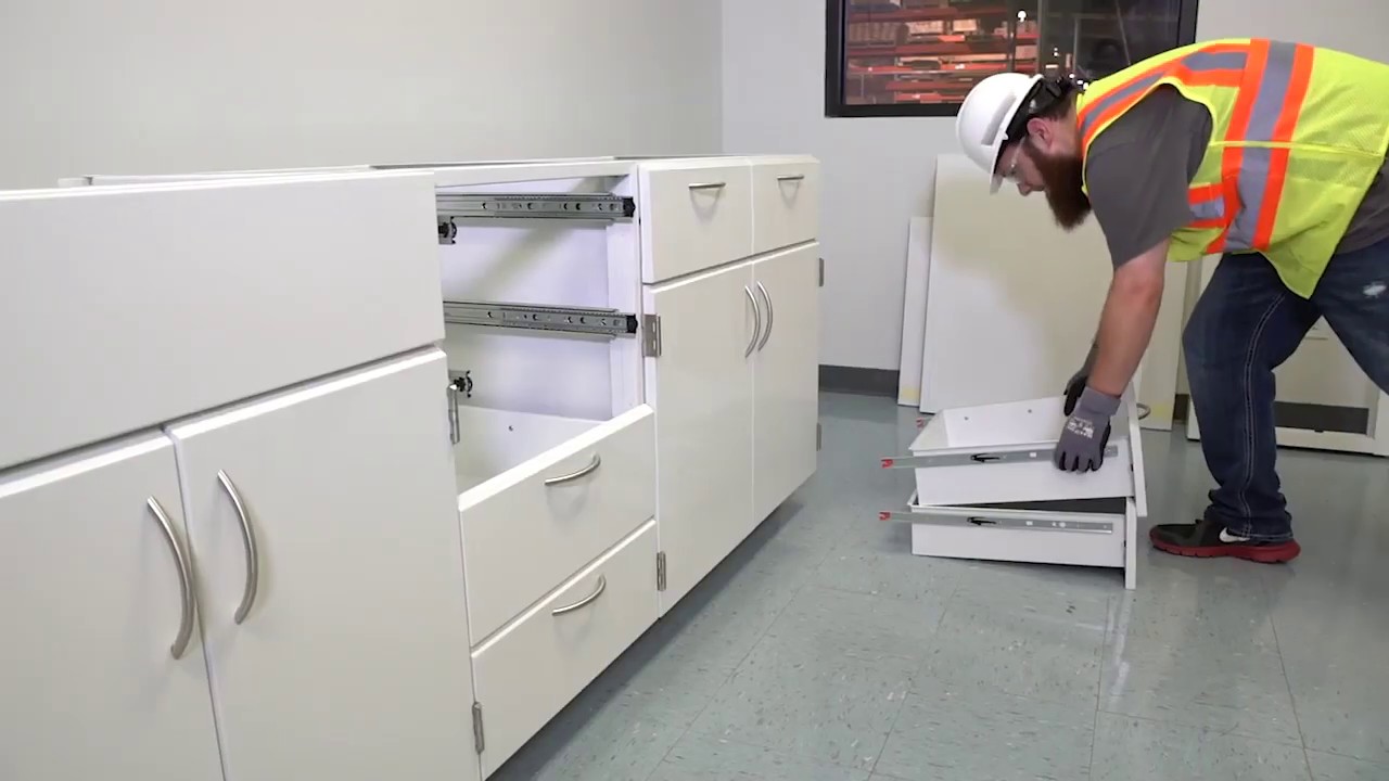 Steel Furniture Installation Part 2 : Installing Steel Base Cabinets ...