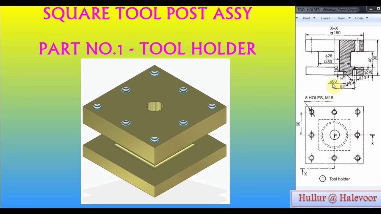 Square Tool Post Assy Part1 TOOL HOLDER - YouTube