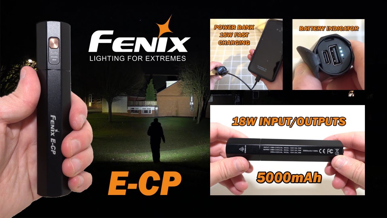 FENIX E-CP rechargeable power bank flashlight - 1600 lumens - 18W input ...