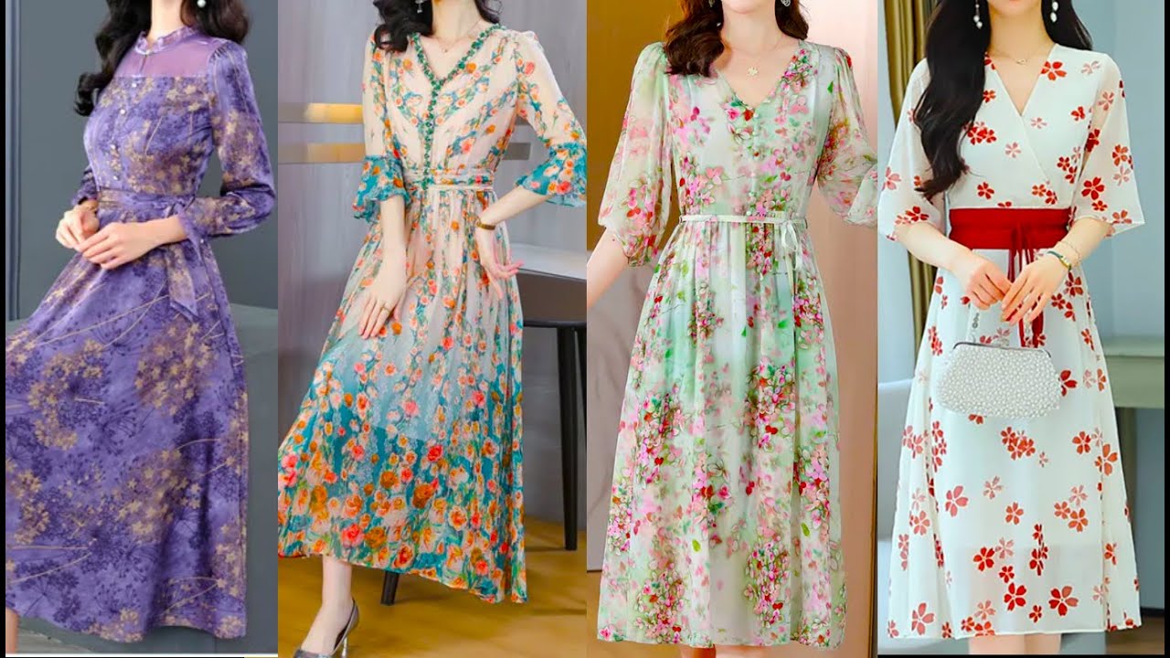 Beautiful chiffon frock designs for girls|chifffon dresses designs ...