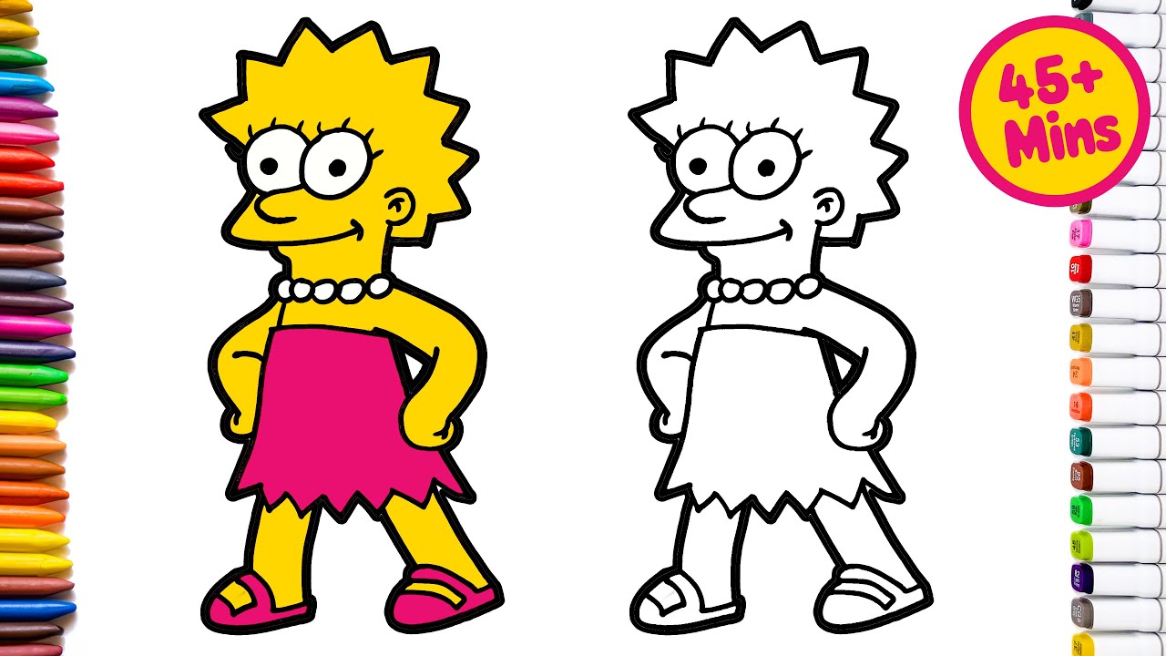 How to Draw LISA SIMPSON 👩‍🦱♥️👩‍🦱 | Step by Step | Easy drawing for ...