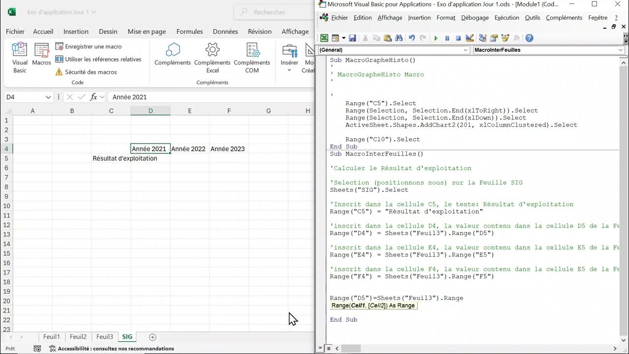 Opérations Interfeuilles via Excel VBA - YouTube