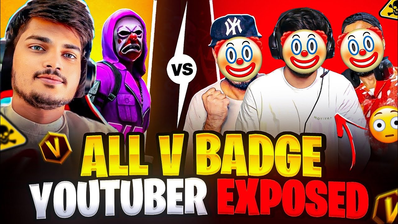 Reality Of All V Badge Youtuber Exposed @tsgarmy1921 Garena FreeFire ...