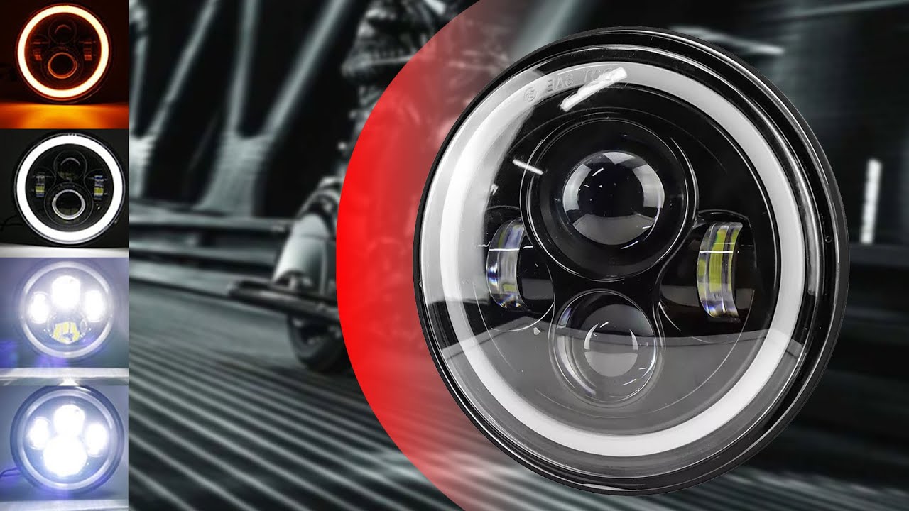 7 Inch Full Ring Round LED Headlight with Hi/Low Beam and Angel Eye ...