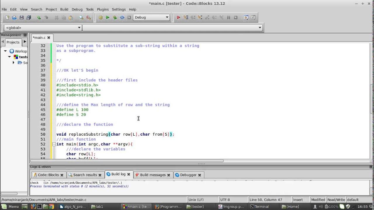 Session 5 : Algorithm And Programming In C - File Operation - Substring Replace - YouTube