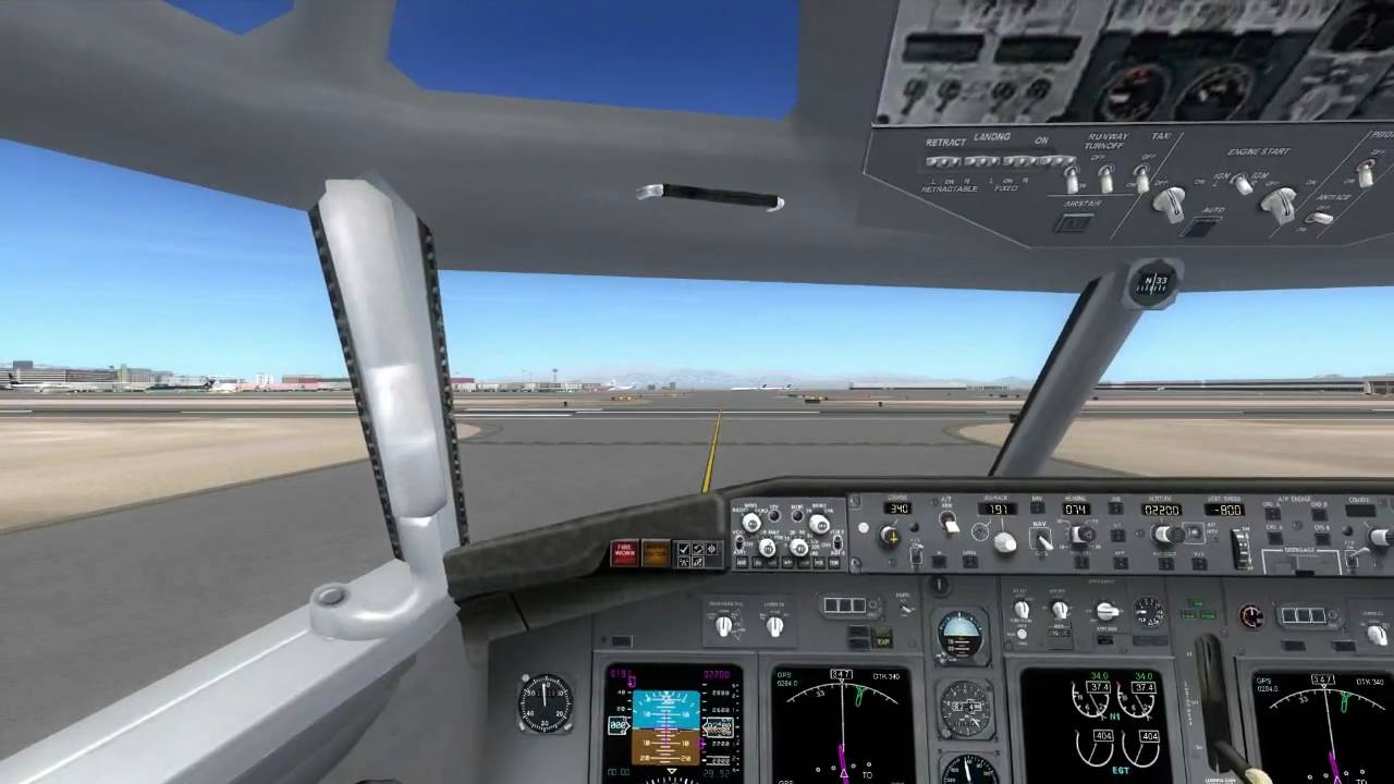 FSX ULTRA HIGH Scenery settings American Airlines 737 Las Vegas Landing ...