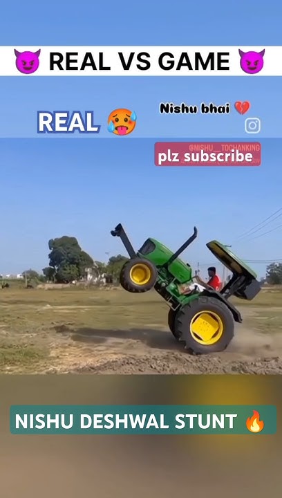 NISHU DESHWAL STUNT😈||TOCHAN KING👑|#swaraj #jhondeere #tractor #gaming #shorts #viralvideo # ...
