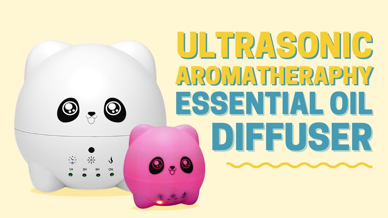 Cute Panda Ultrasonic Aromatherapy Essential Oil Diffuser - YouTube