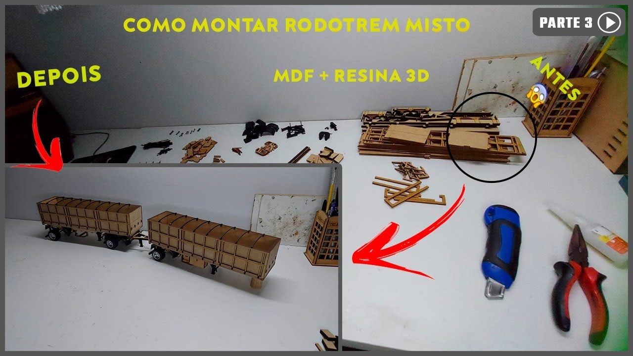 Como montar o Rodotrem graneleiro Dolly esférico Misto(MDF+Resina3d ...