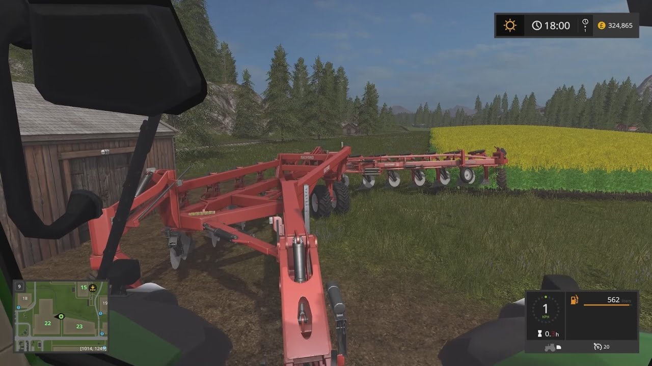 Plowing cuting selling on my biger farm FS17 - YouTube