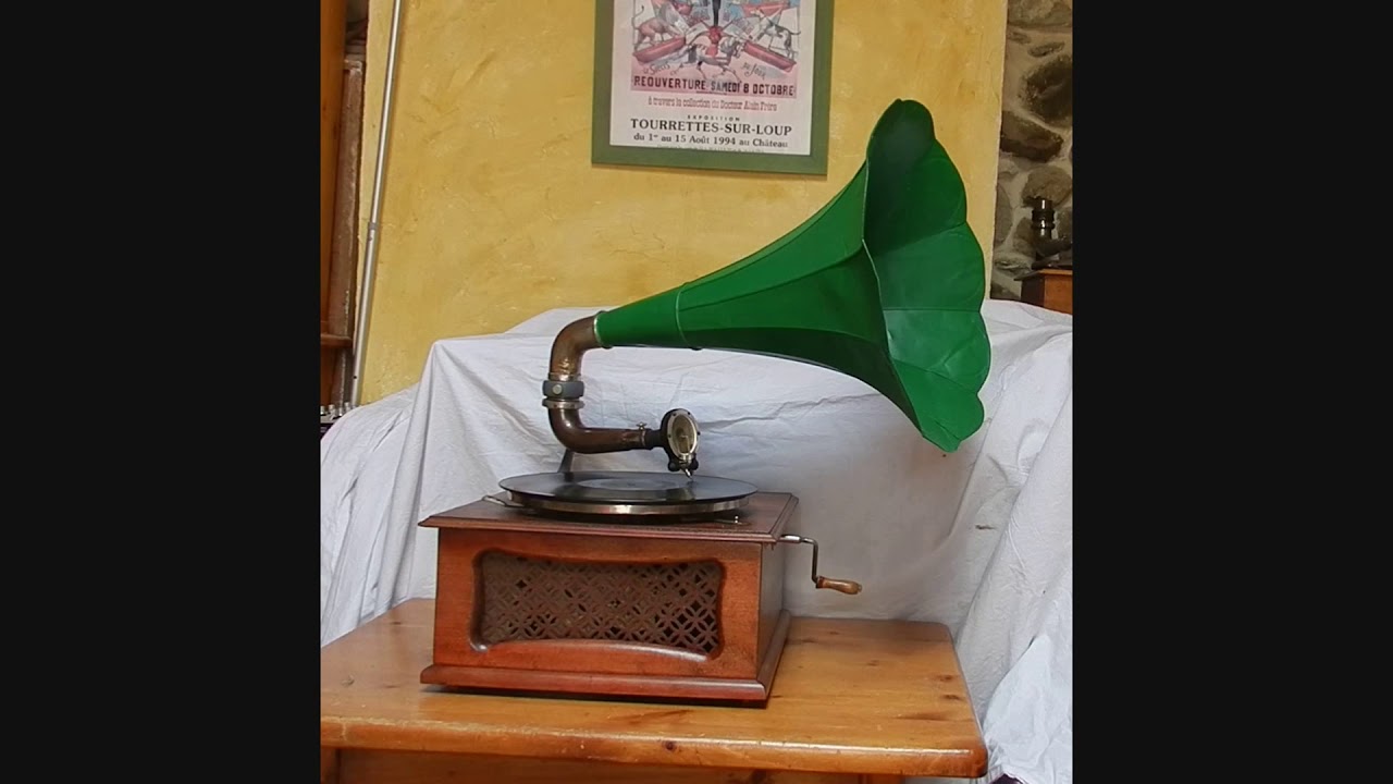 Gramophone Pathé Jour/Nuit avec disque saphir - YouTube