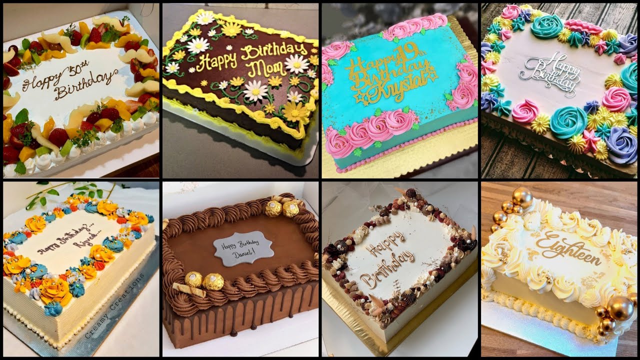 🌈Square Cake Design 2024/Square Shape Cake Design/Square Cake ...