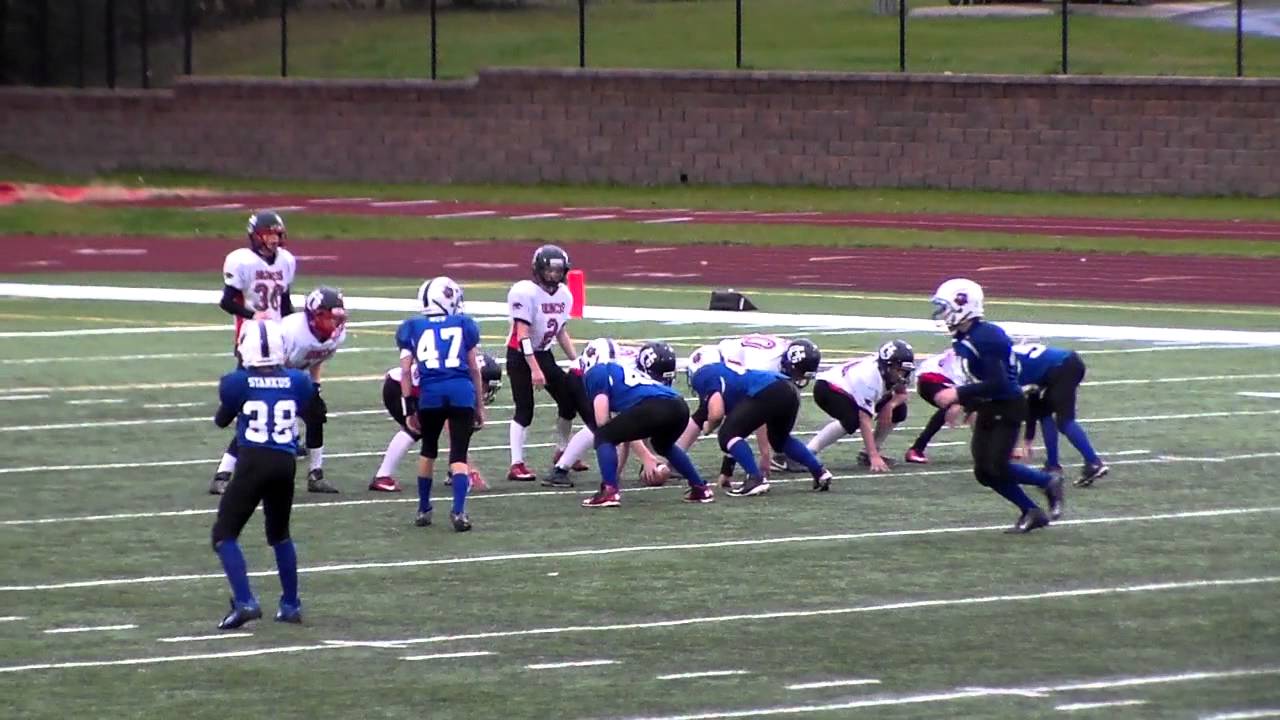 Burlington Blue Devils 13-12 Union Grove Broncos - 8th Grade - YouTube