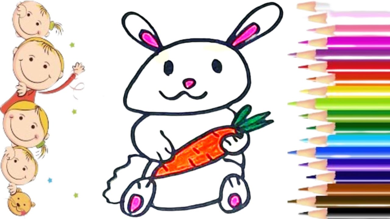 How to draw a rabbit with carrots 🥕 🐰 - YouTube