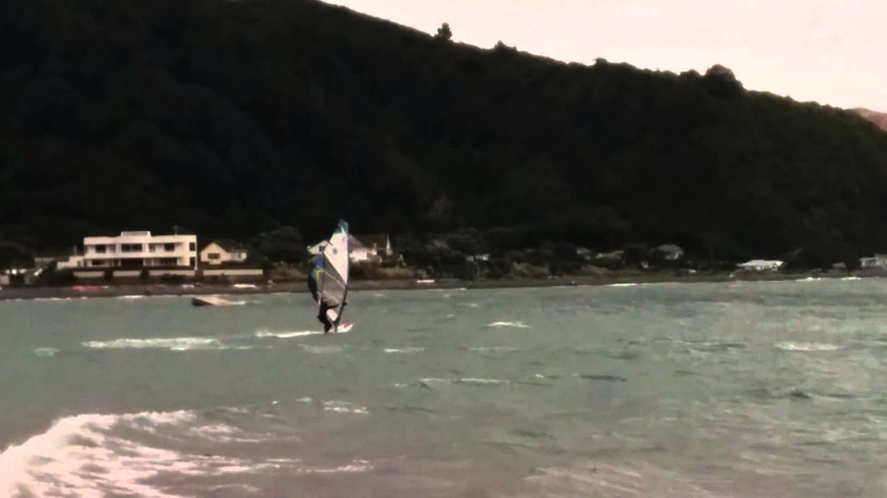 Windsurfing in Wellington. Cyclone Luci - YouTube