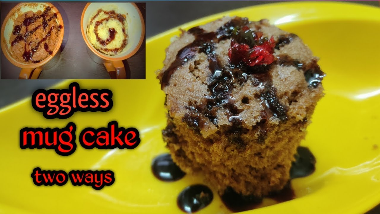 eggless mug cake in 2 ways | 2 mins recipe | microwave mug cake - YouTube