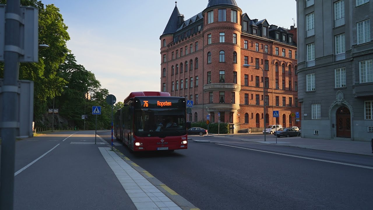 Sweden, Stockholm, bus 76 ride from Berwaldhallen to Malmvägen - YouTube