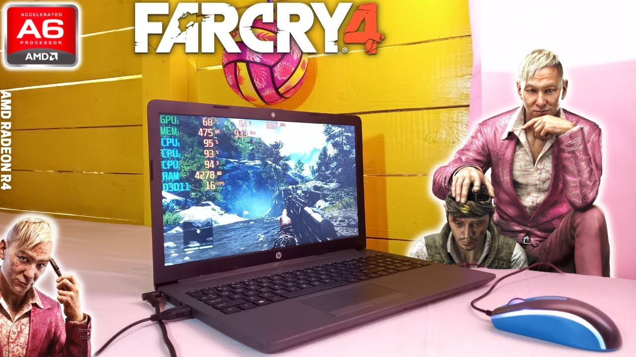 Far Cry 4 (AMD A6, Radeon R4 Graphics) Low End Laptop (512MB) - YouTube
