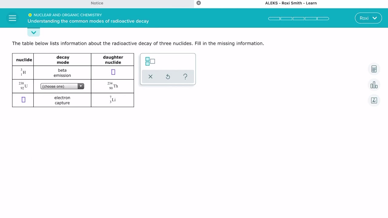 ALEKS: Understanding the common modes of radioactive decay - YouTube